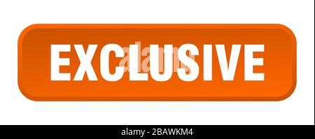 exclusive button. exclusive square orange push button Stock Vector Image & Art - Alamy