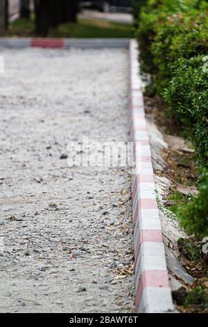 plastic barrier road curb. traffic safety on the roads Stock Photo - Alamy