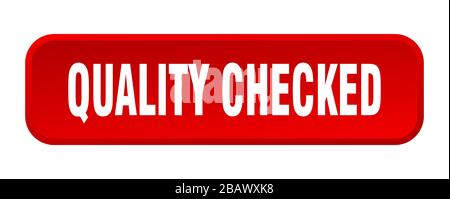 quality checked button. quality checked square 3d push button Stock ...
