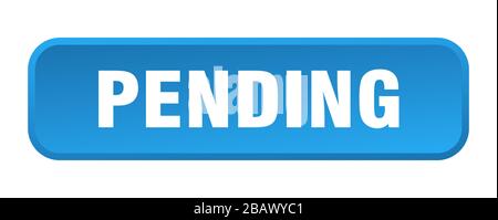 Pending blue 3d realistic square isolated button Stock Vector Image ...