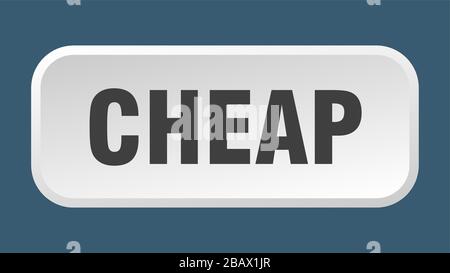 cheap button. cheap square 3d push button Stock Vector Image & Art - Alamy