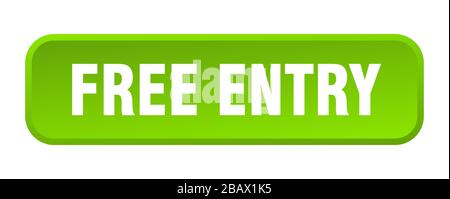 free entry button. free entry square green push button Stock Vector ...