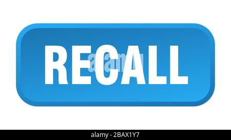 recall blue 3d square isolated speech bubble Stock Vector Image & Art ...