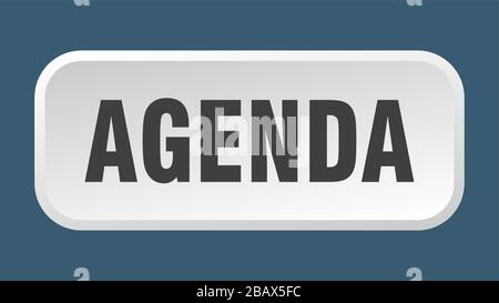 agenda button. agenda square 3d push button Stock Vector Image & Art ...