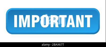 important button. important square blue push button Stock Vector Image & Art - Alamy