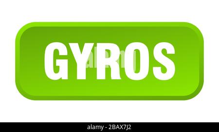 Gyros green 3d realistic square isolated button Stock Vector Image ...