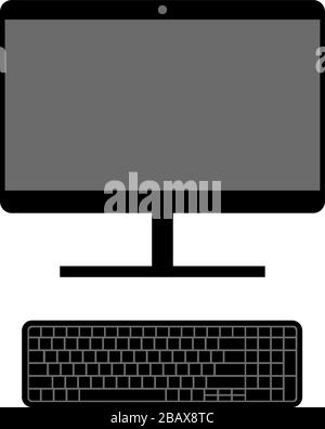 Drawn computer keyboard. View from above. Vector isolated illustration ...