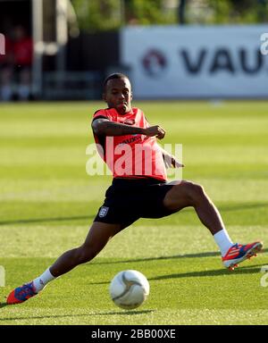 England's Ryan Bertrand during a training session at Enfield Training ...