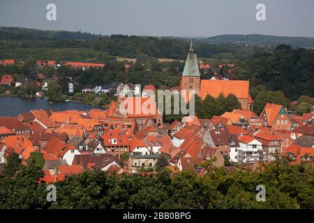 aerial photo of the old town, Moelln, Schleswig-Holstein, Germany Stock ...