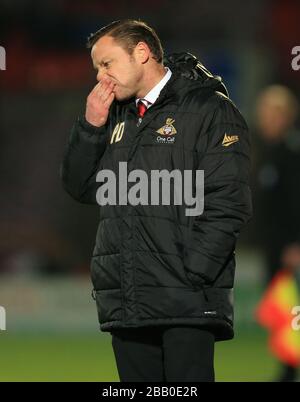 Doncaster Rover's Manager Paul Dickov before the game against Derby ...