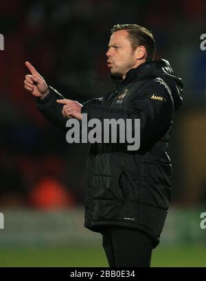 Doncaster Rover's Manager Paul Dickov before the game against Derby ...
