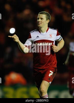 Middlesbrough's Grant Leadbitter celebrates scoring his side's third ...