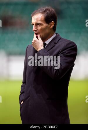 AC Milan coach Massimiliano Allegri stands during a training session AC ...