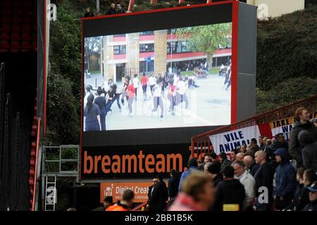 General View of the giant screen inside the Dallas Stadium ahead of the ...