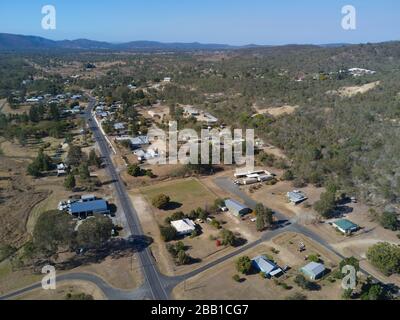 Aerial of the small mining community of Mount Perry near Bundaberg ...