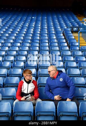 Chelsea fans arrive at the stadium ahead of the Premier League match at ...