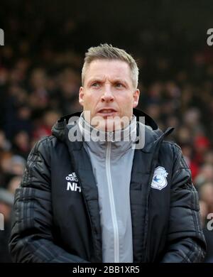 Cardiff City's manager Neil Harris prior to the beginning of the match ...
