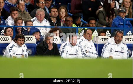 Chelsea's manager Jose Mourinho (second right), assistant manager Steve ...