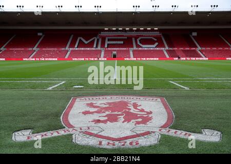 Middlesbrough's crest at the Riverside Stadium Stock Photo - Alamy