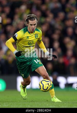 Norwich City's Todd Cantwell in action during the Premier League match ...