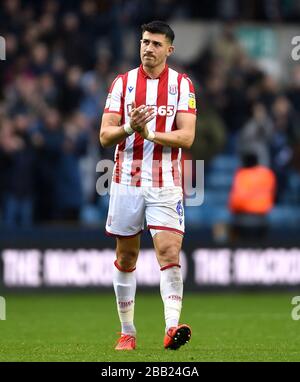 Stoke City's Danny Batth applauds the fans after the final whistle ...