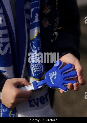 Everton supporters in the fan zone Stock Photo - Alamy