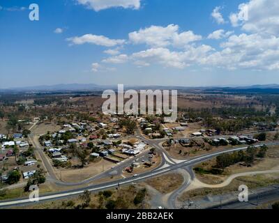 Aerial of Mount Larcom Queensland Australia Stock Photo - Alamy