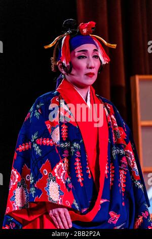 Traditional Okinawan dances at the Okinawan Association of Peru ...