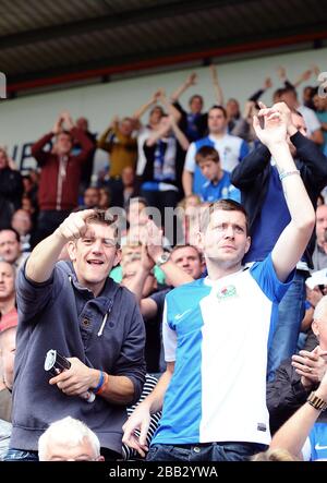 Blackburn Rovers fans in the stands applaud their players after the Sky ...