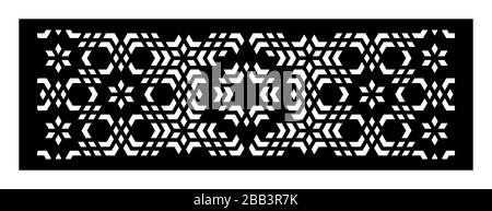 Morocco laser cutting vector panel template. Cnc decor pattern, jali ...