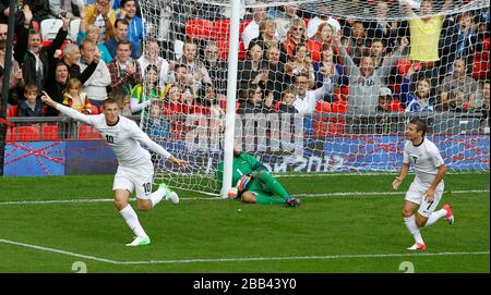 Egypt celebrates a goal against New Zealand during second half World ...