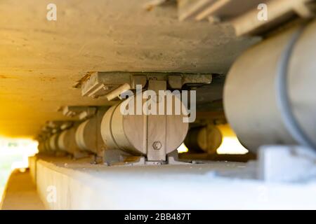rolling bearing of modern concrete bridge construction Stock Photo - Alamy