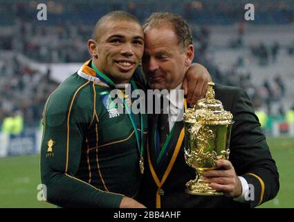 Bryan Habana (South Africa, left) and Percy Montgomery (South Africa ...