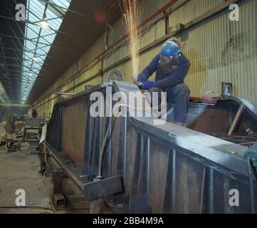 Heavy engineering working in 1992 at railway factory, Horbury ...