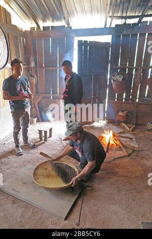 Roasting coffee over open fire, Swaziland, Africa Stock Photo - Alamy