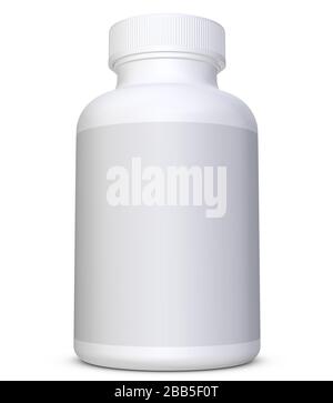 Pill Bottle Black 3D Rendering Stock Photo - Alamy