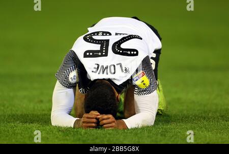 Derby County's Max Lowe reacts Stock Photo - Alamy