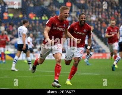 Bristol City's Taylor Moore celebrates scoring his side's first goal of ...