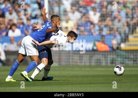 Leicester City's Harry Winks (left) and Kiernan Dewsbury-Hall ...