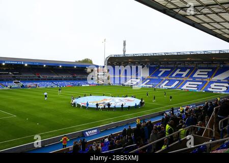 A giant Coventry City flag is unveiled before the Sky Bet League One at ...