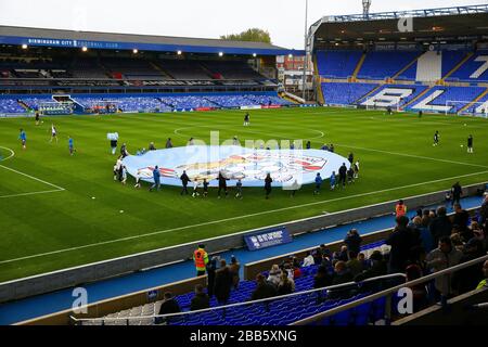 A giant Coventry City flag is unveiled before the Sky Bet League One at ...