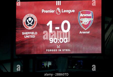 The big screen shows the final score Stock Photo - Alamy