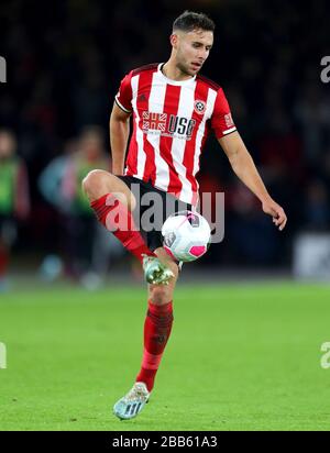 Sheffield United's George Baldock in action during the game during the ...