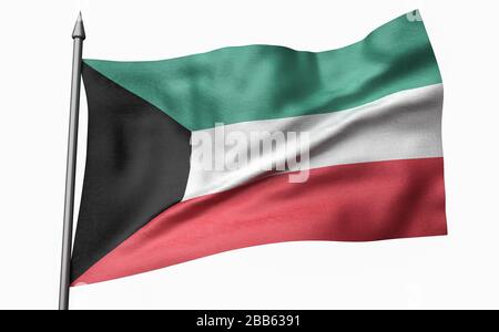 Kuwait Flag on Flagpole Stock Photo - Alamy