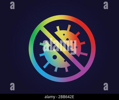The rainbow stop warning sign flat icon street symbol vector format ...