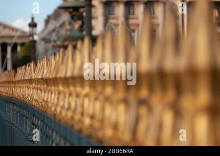Golden arrowhead fence. Place de la Concorde. Paris. France Stock Photo ...