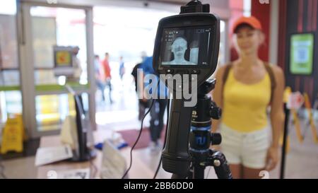 Body and Hand Temperature scanner. Thermal Sensor Technology for Covid ...