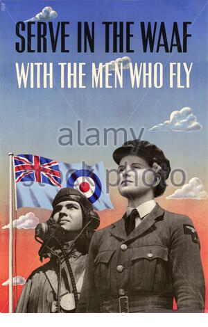 WAAF WW2 UK 1940s Recruitment poster for the WAAF 'Take The Road To ...