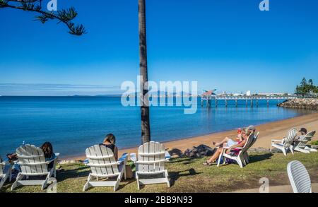 The Strand, seaside foreshore in the Townsville suburb of North Ward ...