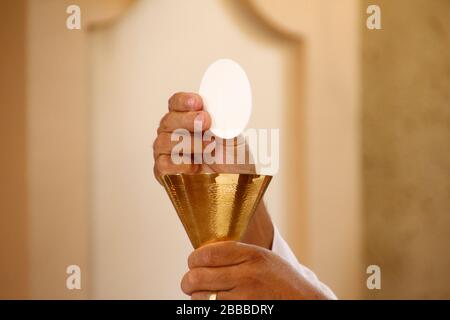 Consecration of bread and wine in the body and blood of Jesus - Sacred ...